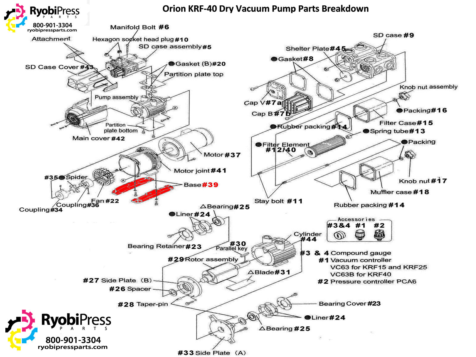 ORION KRF-40 PUMP PARTS – Ryobi Press Parts